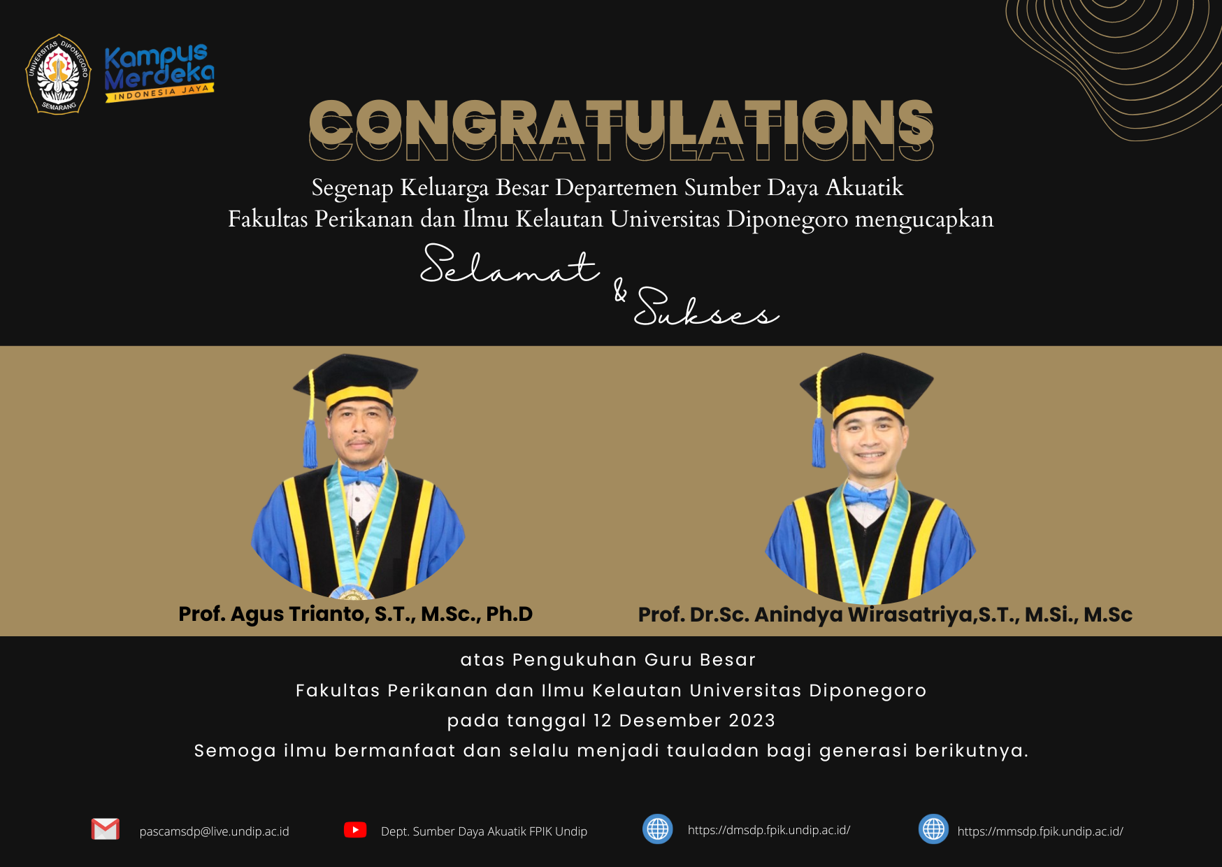 [PENGUKUHAN GURU BESAR] - Doktor Manajemen Sumber Daya Perairan