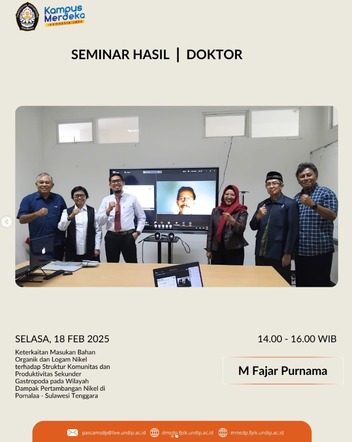 Seminar Hasil Penelitian Program Doktor Manajemen Sumber Daya Perairan ...
